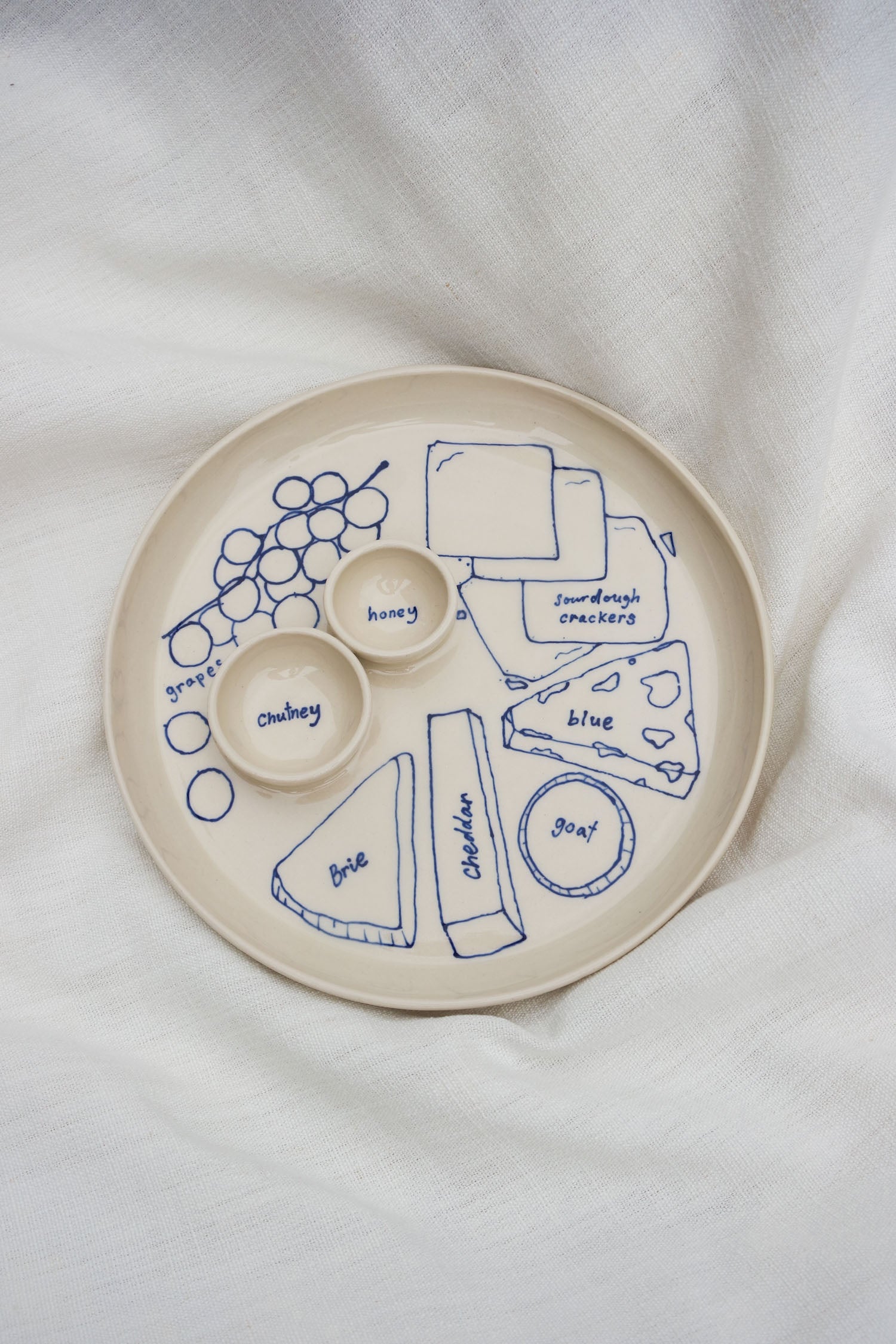 Custom Multi Dip Plate [illustrated] – Polly Pots